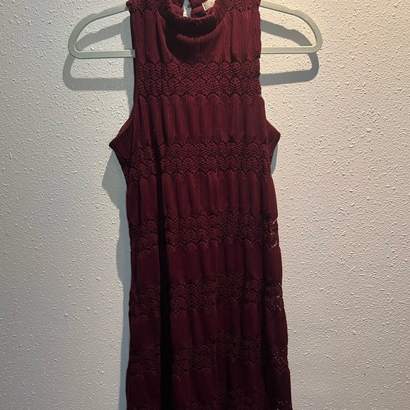 Halo | Dresses | Halo Burgundy Textured Mini Dress | Poshmark